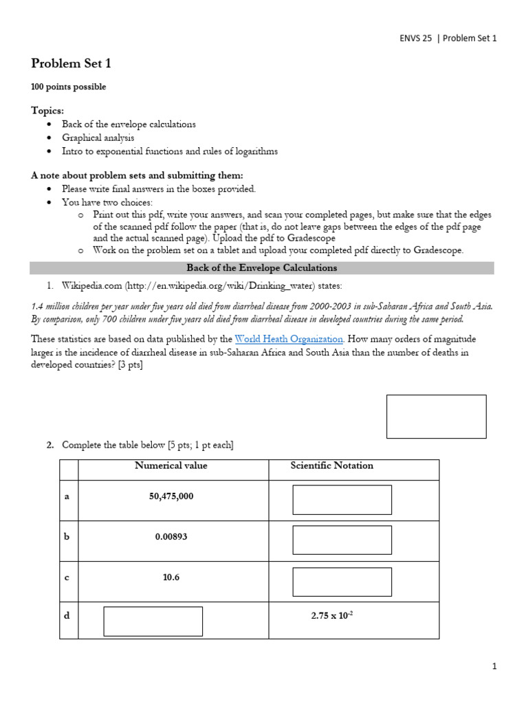 ProblemSet 1 PDF | PDF