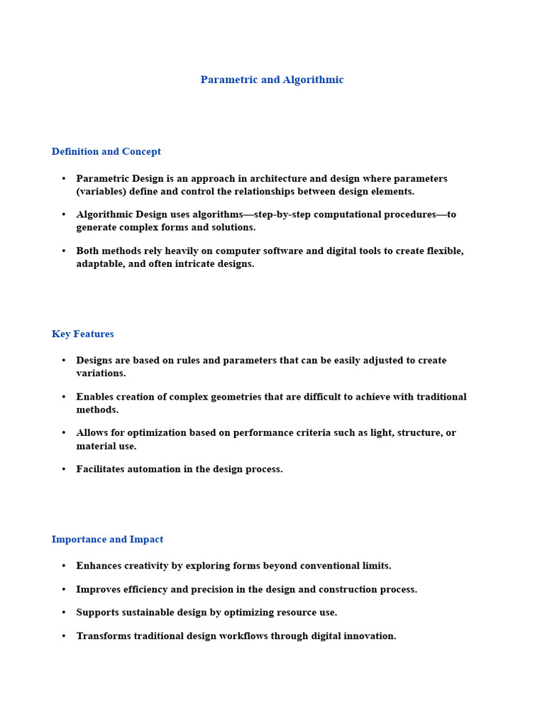 Parametric and Algorithmic | PDF