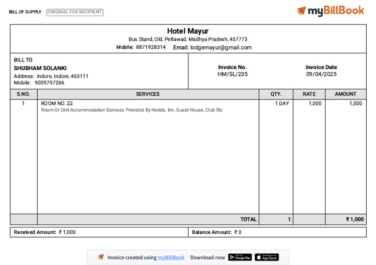 HM SL 235-Sales Invoice-Shubham Solanki | PDF