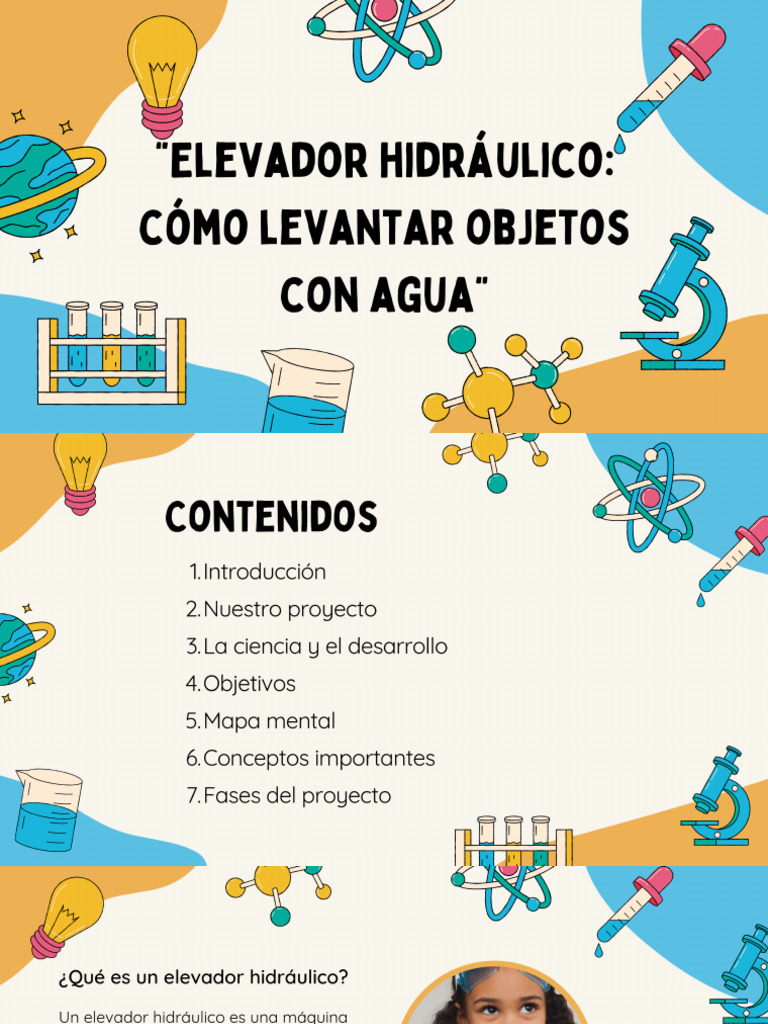 Presentación Ciencia Diapositivas Infantil Ilustrada Azul Mostaza | PDF
