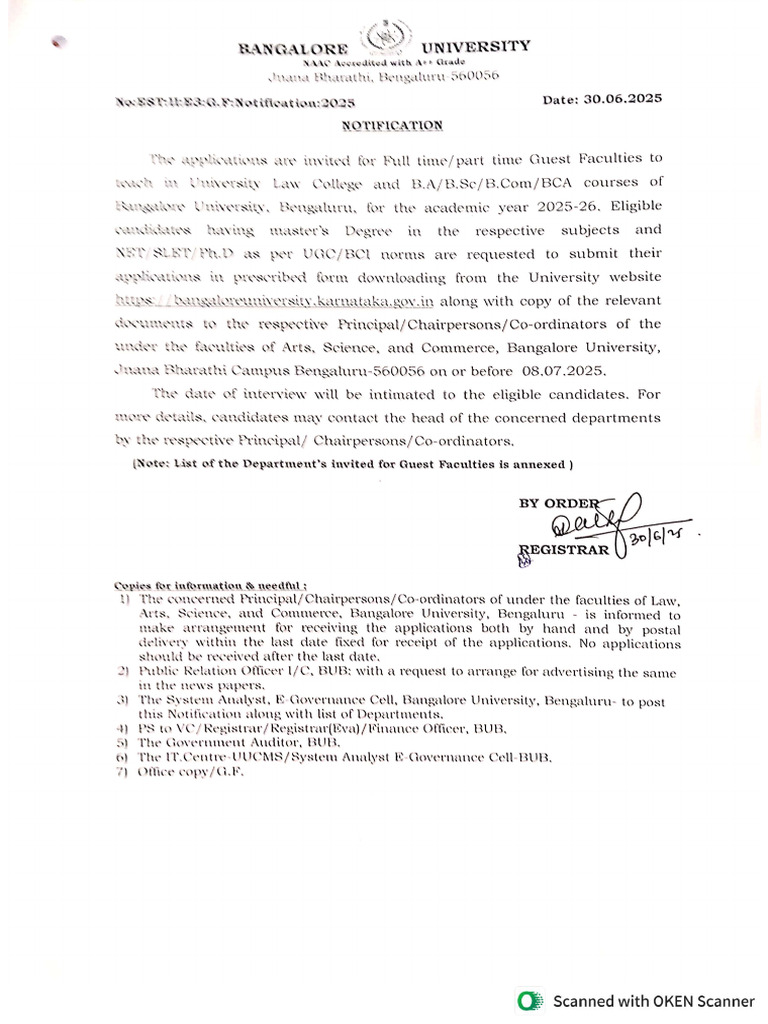 Guest Faculty Notification | PDF