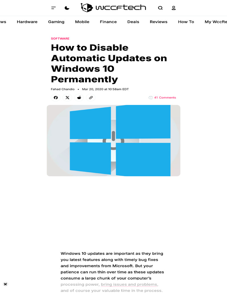 How To Disable Windows 10 Automatic Updates Permanently | PDF