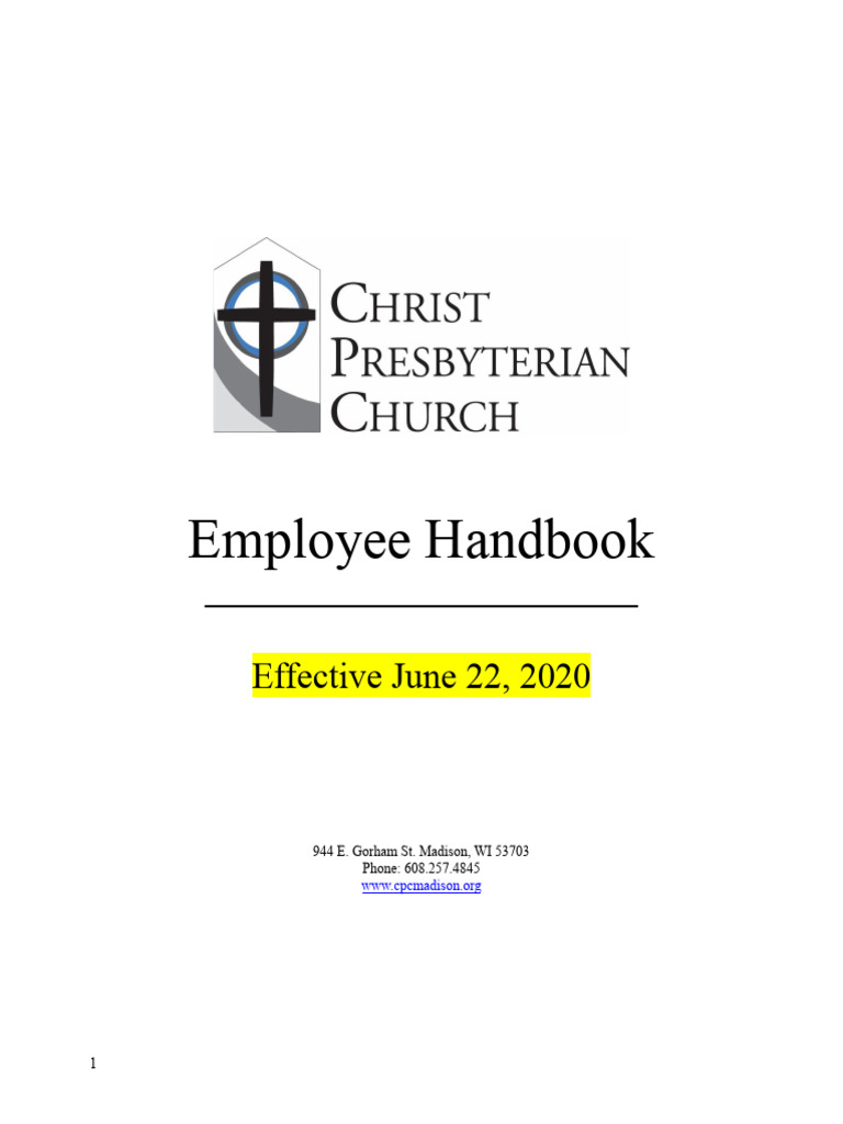 Christ Presbyterian Church Employee Handbook | PDF | Cost Of Living ...