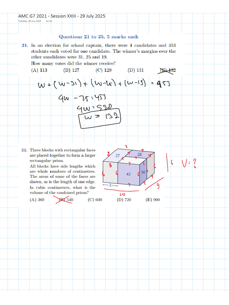 Amc g7 2021 - Session Xxiii - 29 July 2025 | PDF