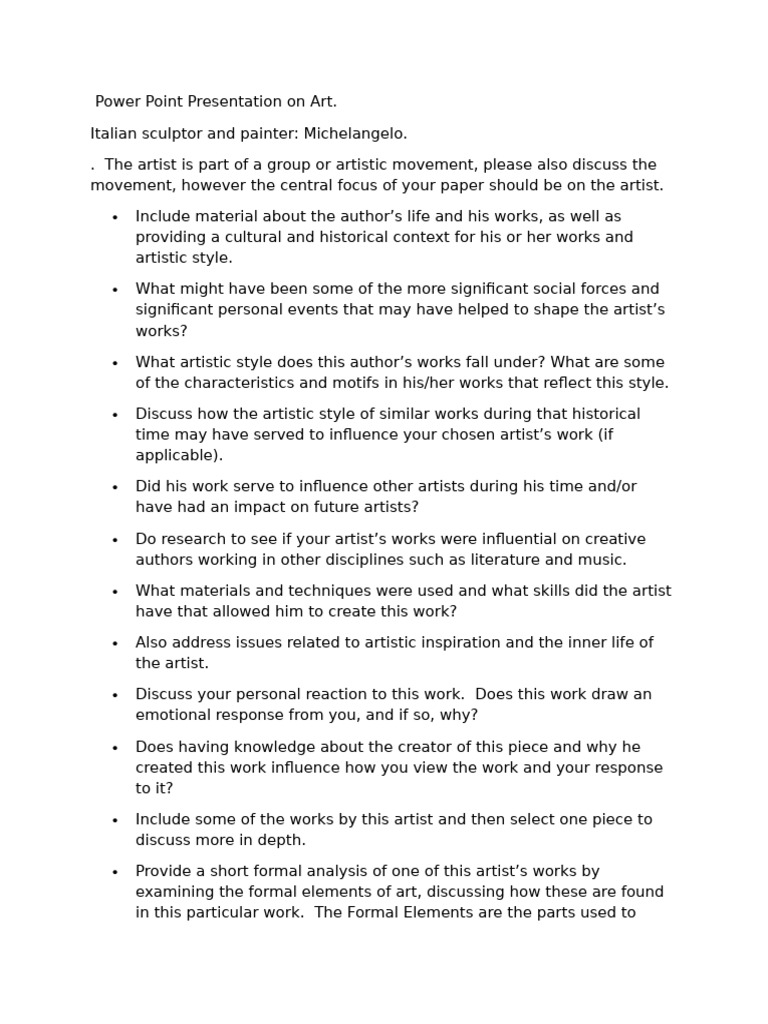 Power Point Presentation On Art | PDF | Composition (Visual Arts) | Shape