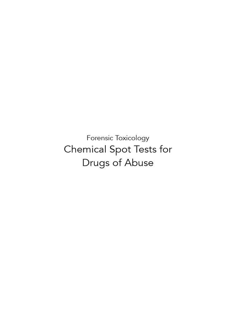 Spot Tests For Drugs of Abuse | PDF | Hydrochloric Acid | Acid