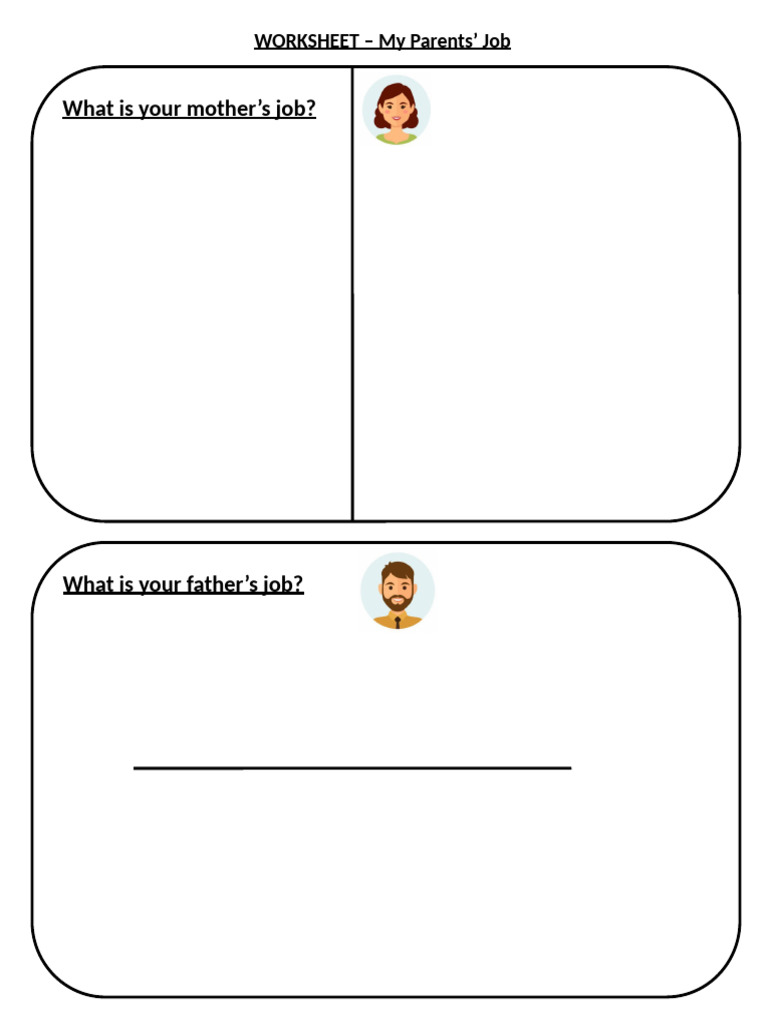 WORKSHEET - My Parents' Job | PDF