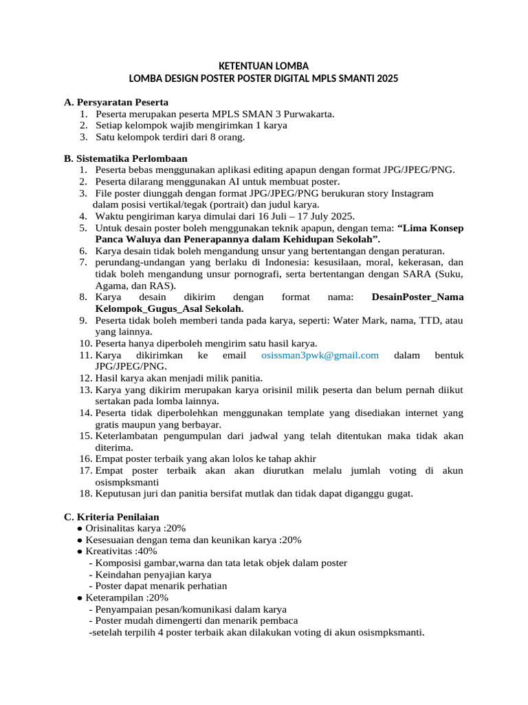 Juklak-Juknis Lomba Design Poster Digital | PDF