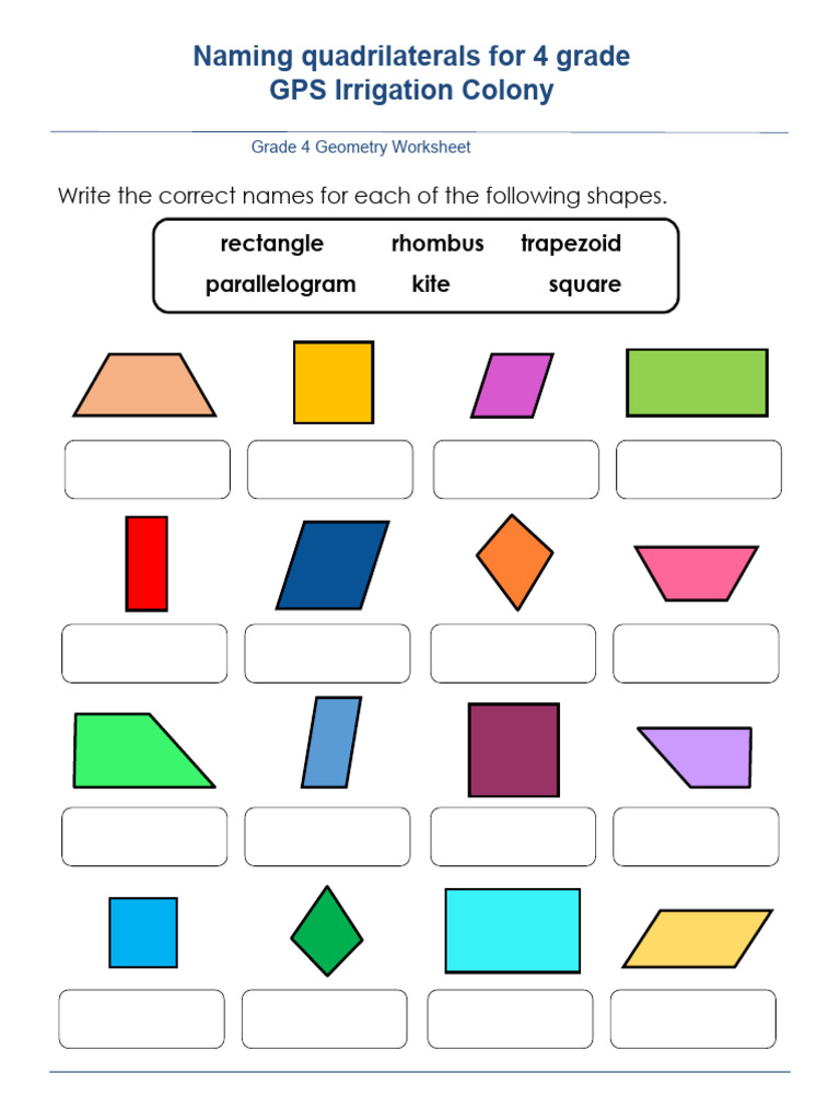 Grade 3 Geometry Identify Quadrilaterals B | PDF