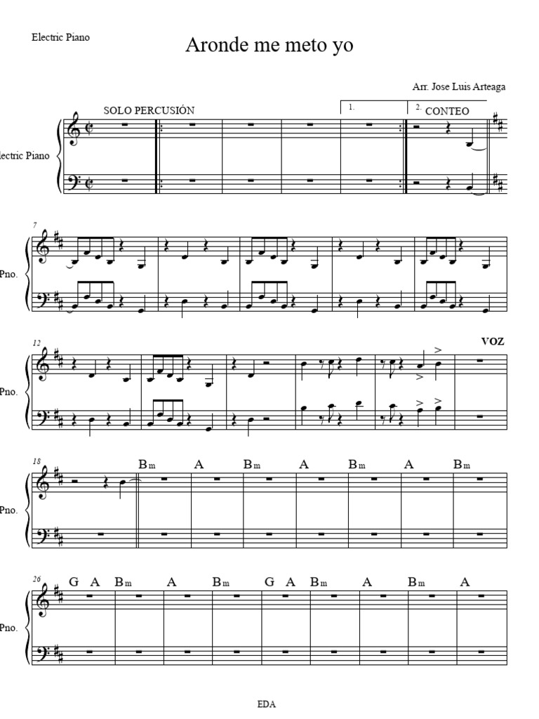 Aronde Me Meto Yo - Electric Piano | PDF