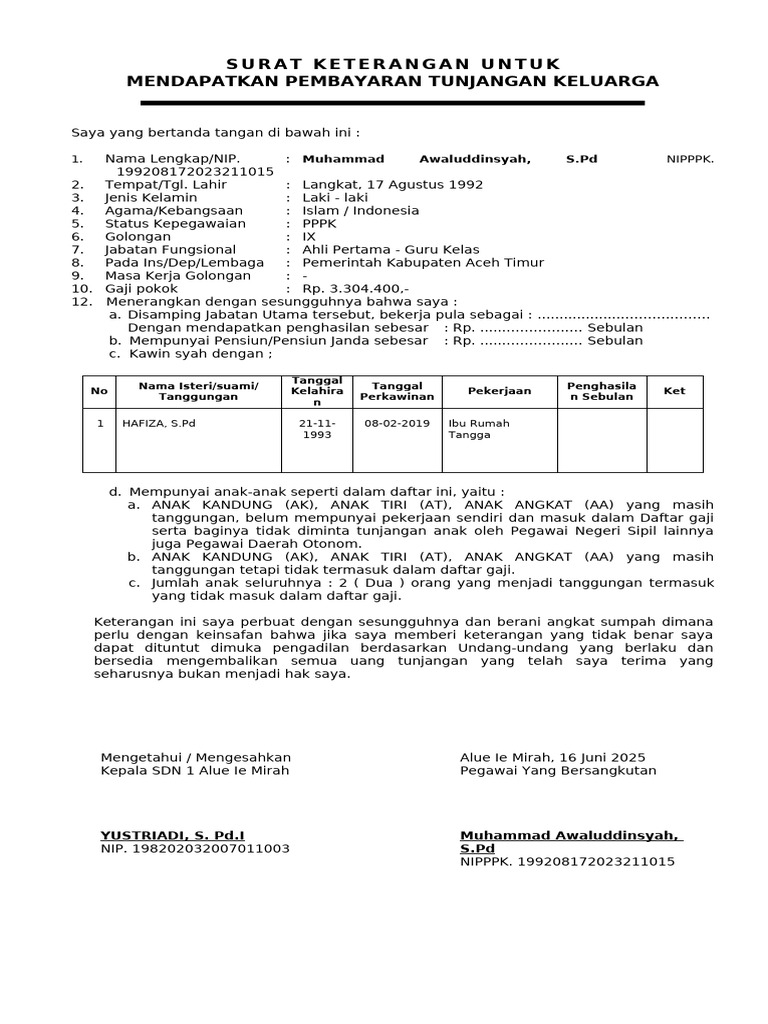 Contoh Format KP4 | PDF