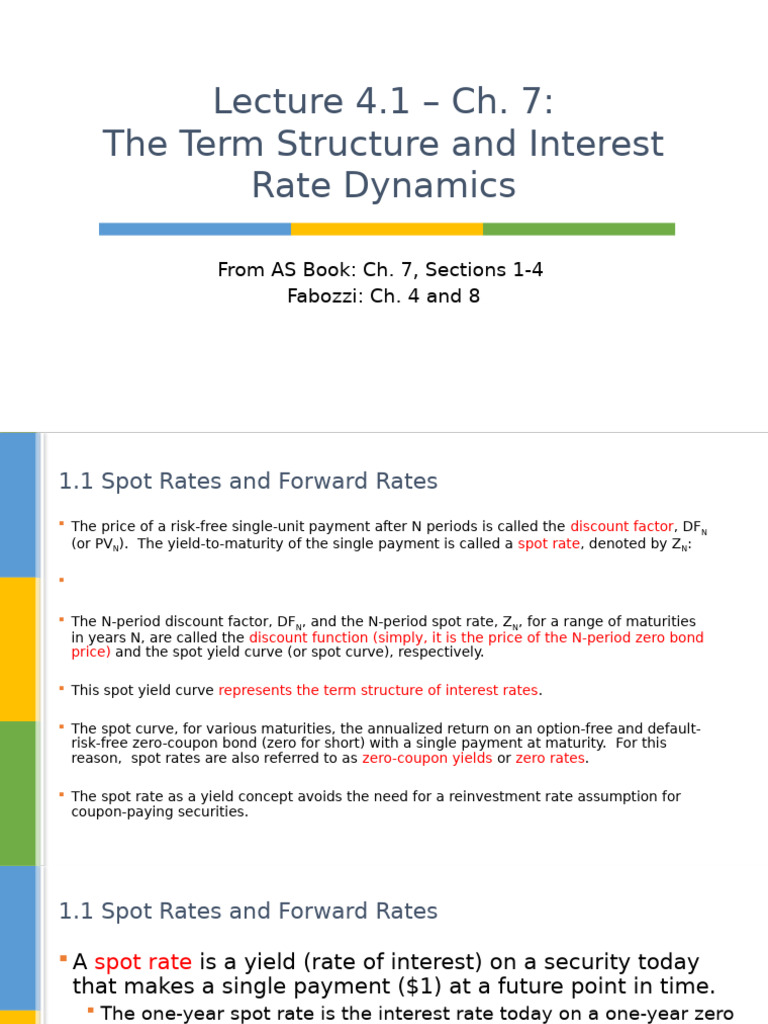L4.1 Ch. 7 Term Stucture and Interest Rate Dynamics | PDF | Bonds ...