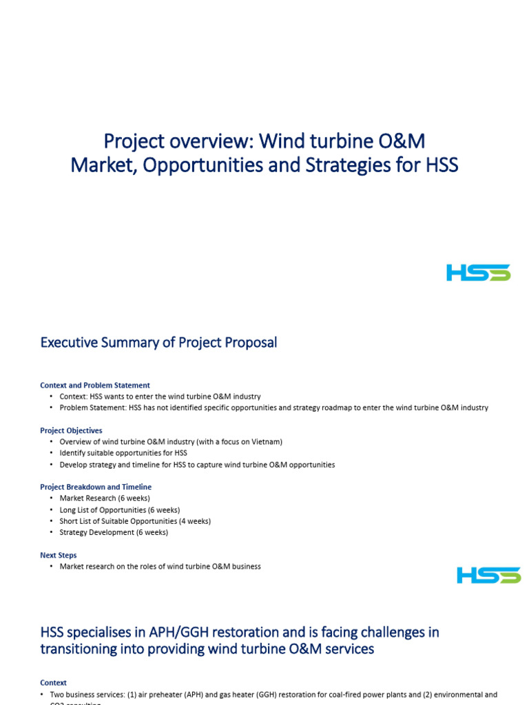 HSS Wind Turbine O&M Strategy Proposal | PDF | Wind Farm | Wind Power
