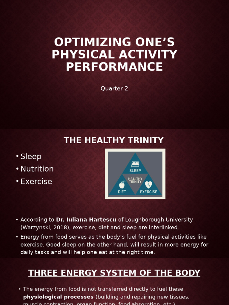 Optimizing One's Physical Activity Performance | PDF | Cellular Respiration