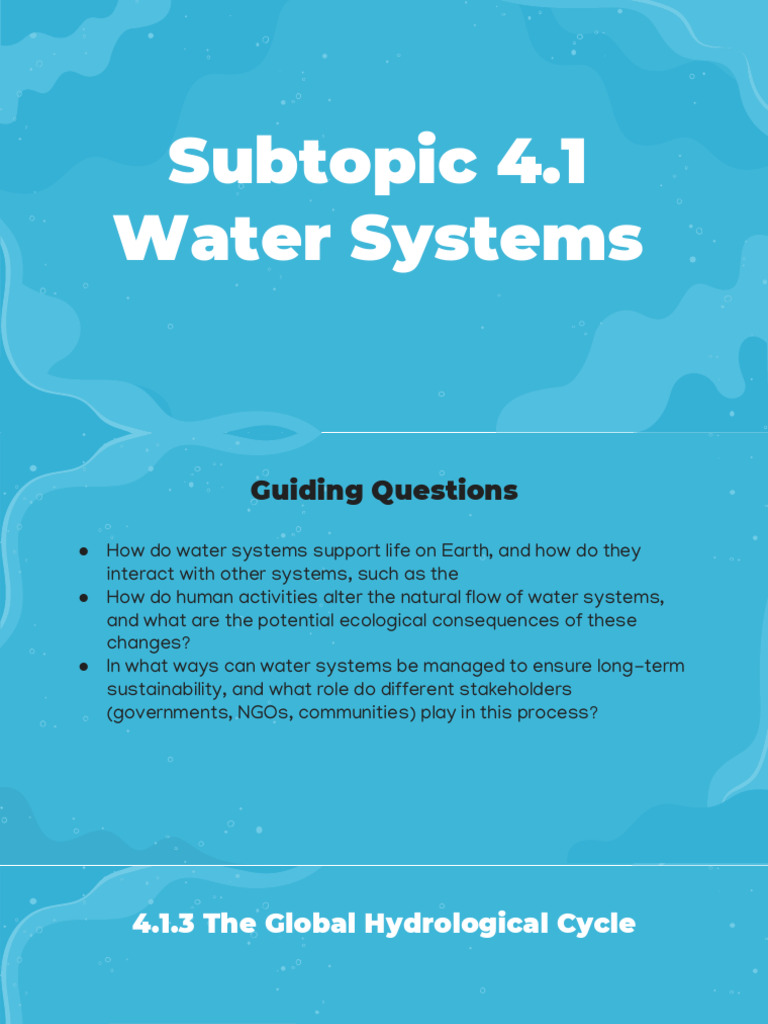 Understanding Water Systems and Sustainability | PDF | Water Cycle | Oceans