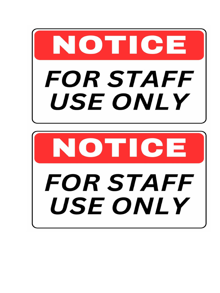 Staff Use Only | PDF