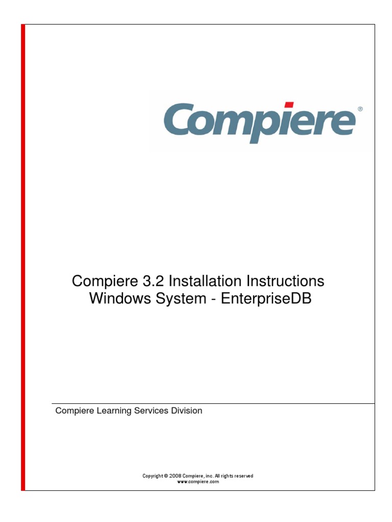 Compiere Installation Instructions Edb | PDF | System Software | Computing