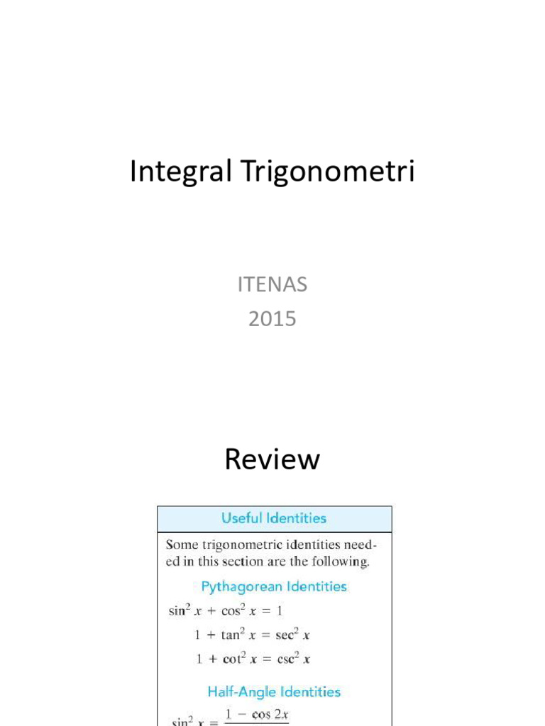 Integral Trigonometri | PDF