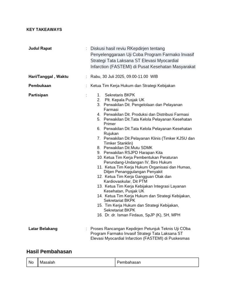 NOTULENSI 30 JULI 2025 Diskusi Hasil Reviu RKepdirjen Tentang Penyelenggaraan Uji Coba Program ...