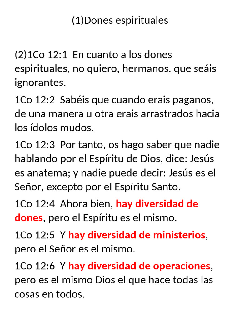 Dones | PDF | Don espiritual | espíritu Santo