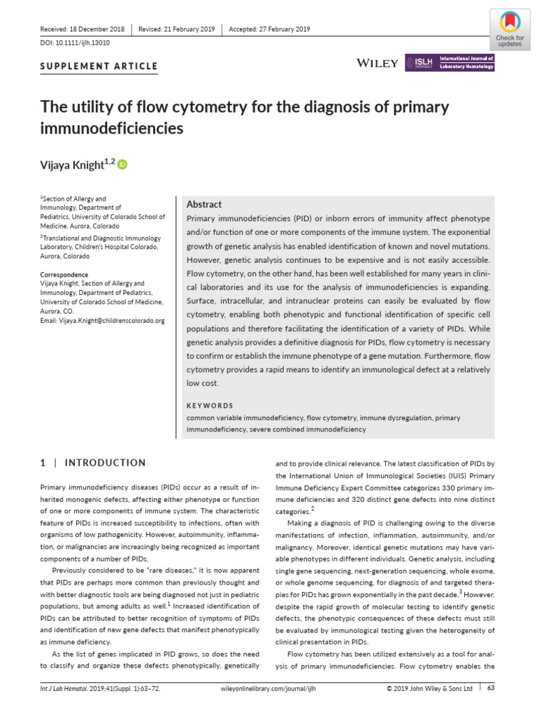 4 - The Utility of Flow Cytometry For The Diagnosis of Primary ...