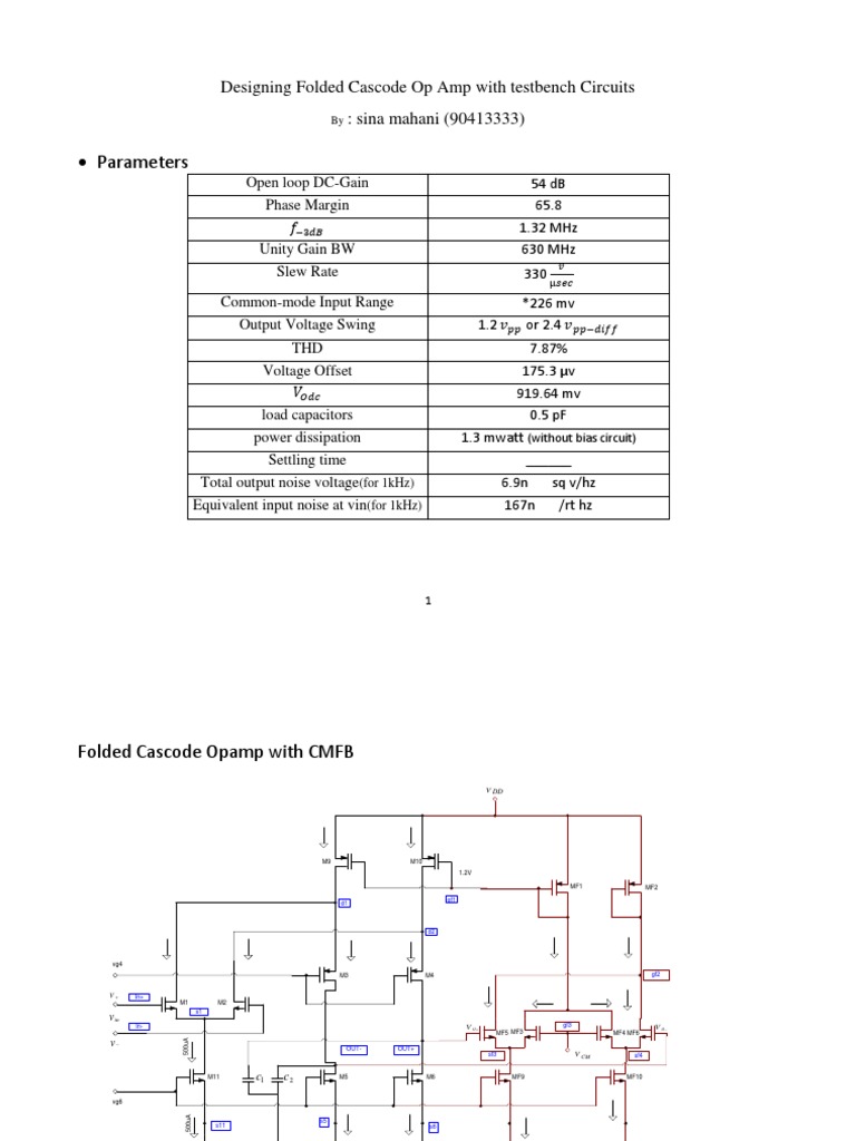 Folded Cascode Op Amp Design Guide | PDF | Computers