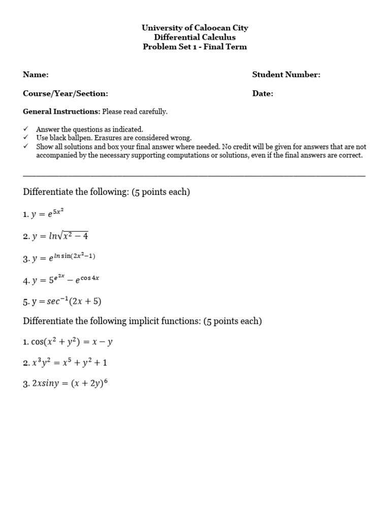 Problem Set 1 Final Term | PDF
