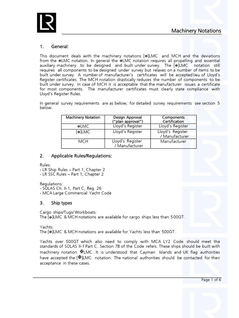 LR Machinery Notation Guidelines | PDF | Marine Propulsion | Legal ...