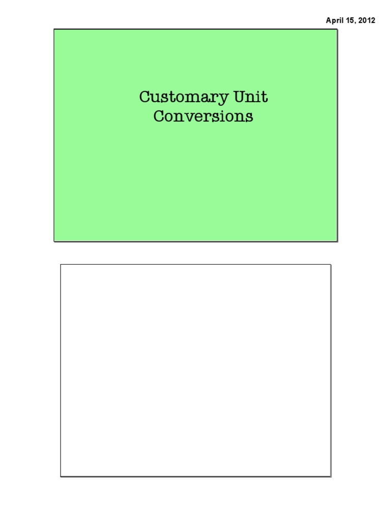Customary Unit Conversion Guide | PDF