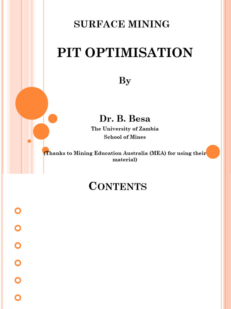 Lecture 7 - Open Pit Optimisation | PDF | Mining | Mathematical ...