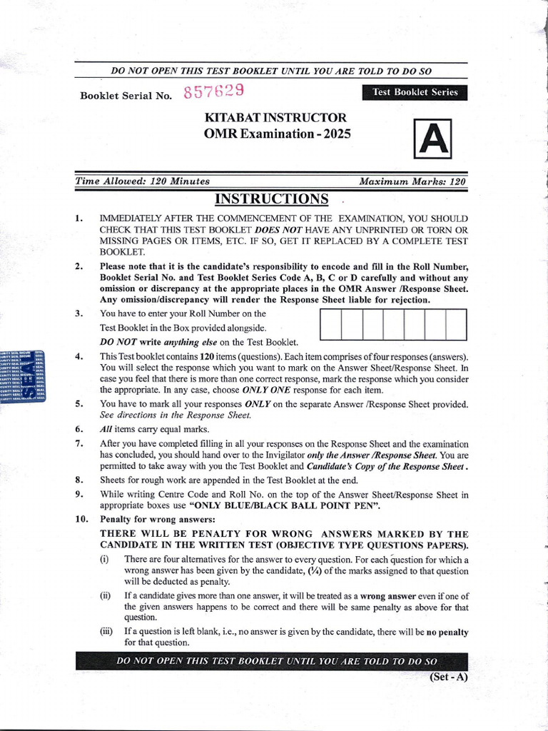 QP Series-A Kitabat Instructor | PDF