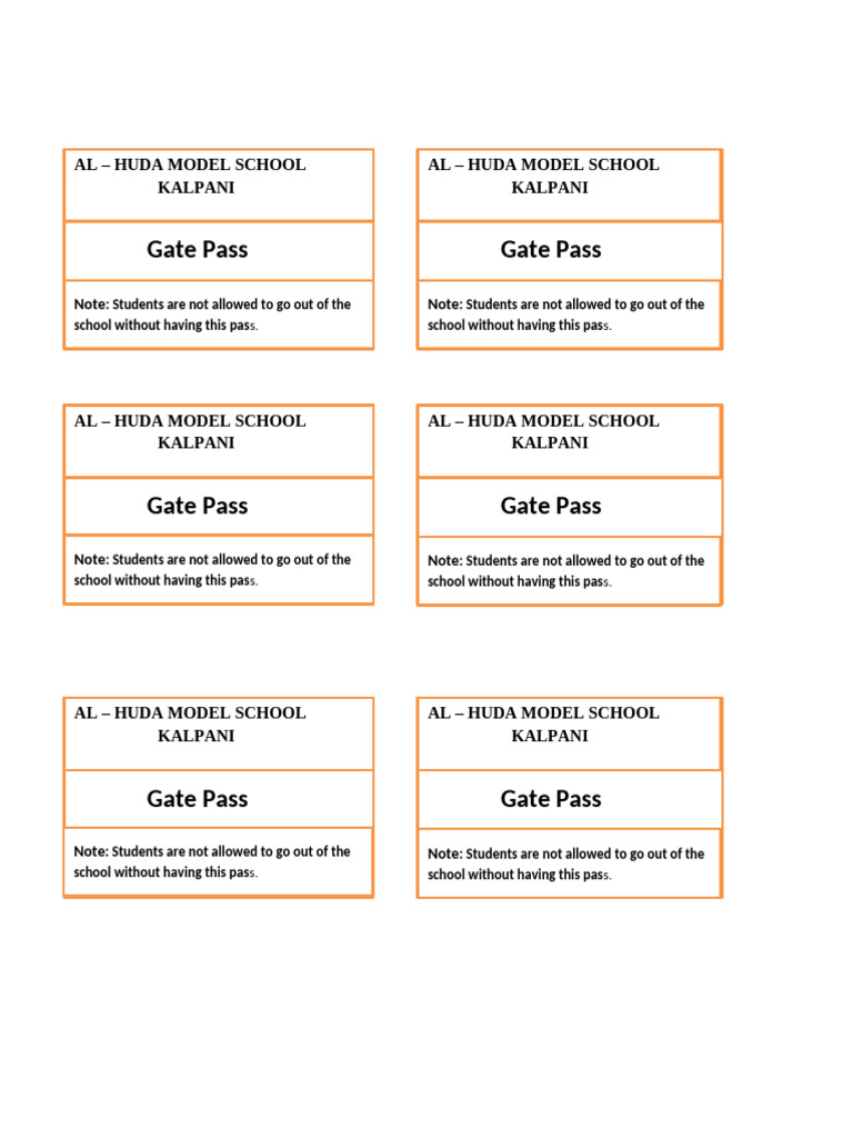 Gate Pass | PDF