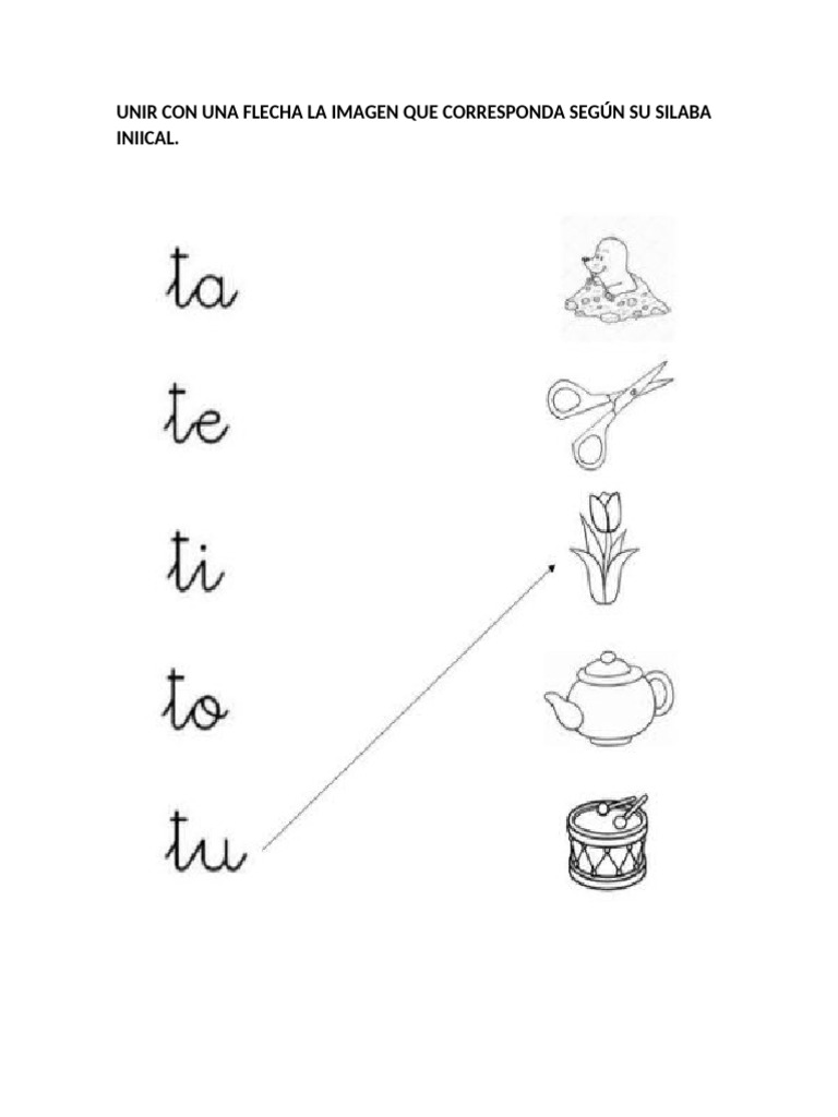 Letra T Silaba Inicial | PDF