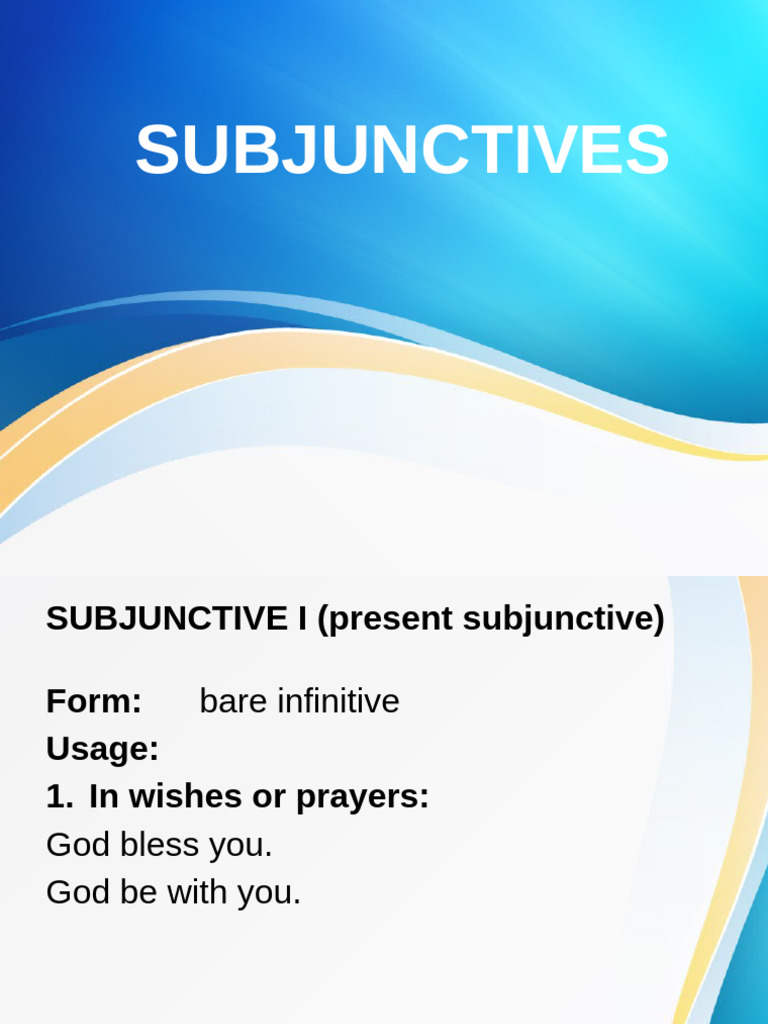 Subjunctives Week 12 | PDF