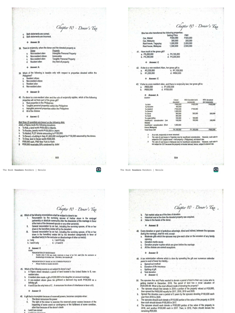 p.2 Chapter 10 - Donors Tax (Cpa Reviewer Tabag 2023) | PDF | Taxes | Estate Tax In The United ...