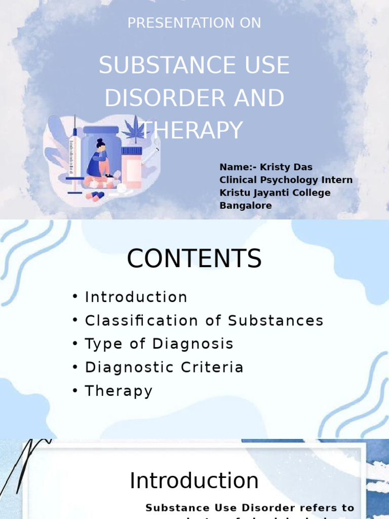 Substance Use Presentation | PDF | Substance Use Disorder | Mental Disorder
