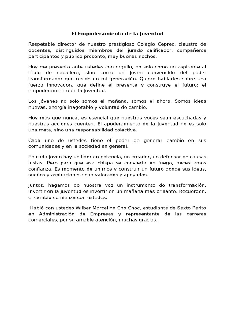 El Empoderamiento de La Juventud | PDF