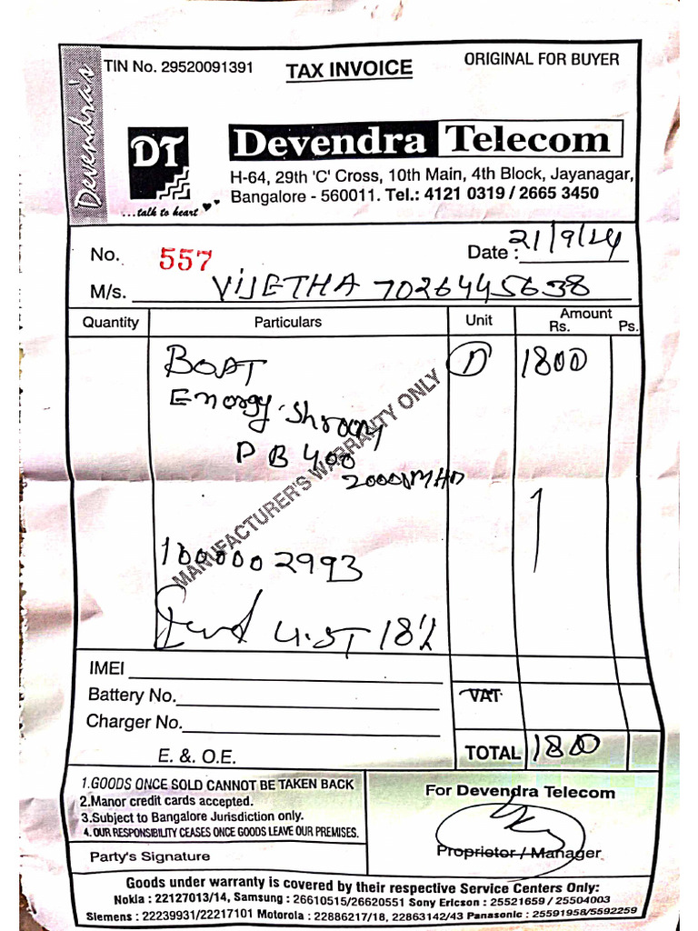 Boat Energyshroom Pb400 Invoice | PDF