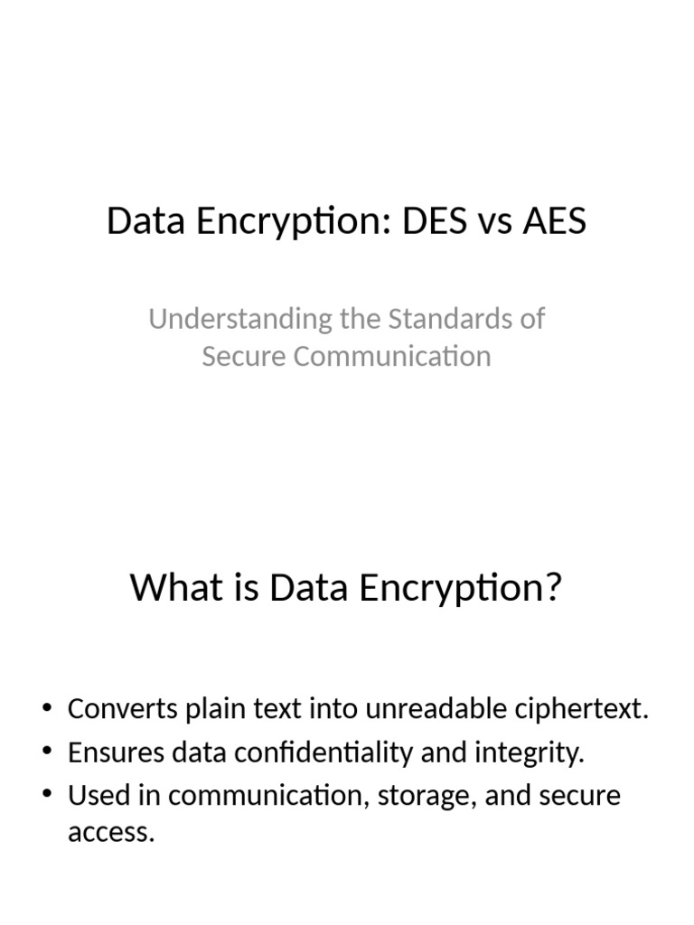 DES Vs AES Presentation | PDF