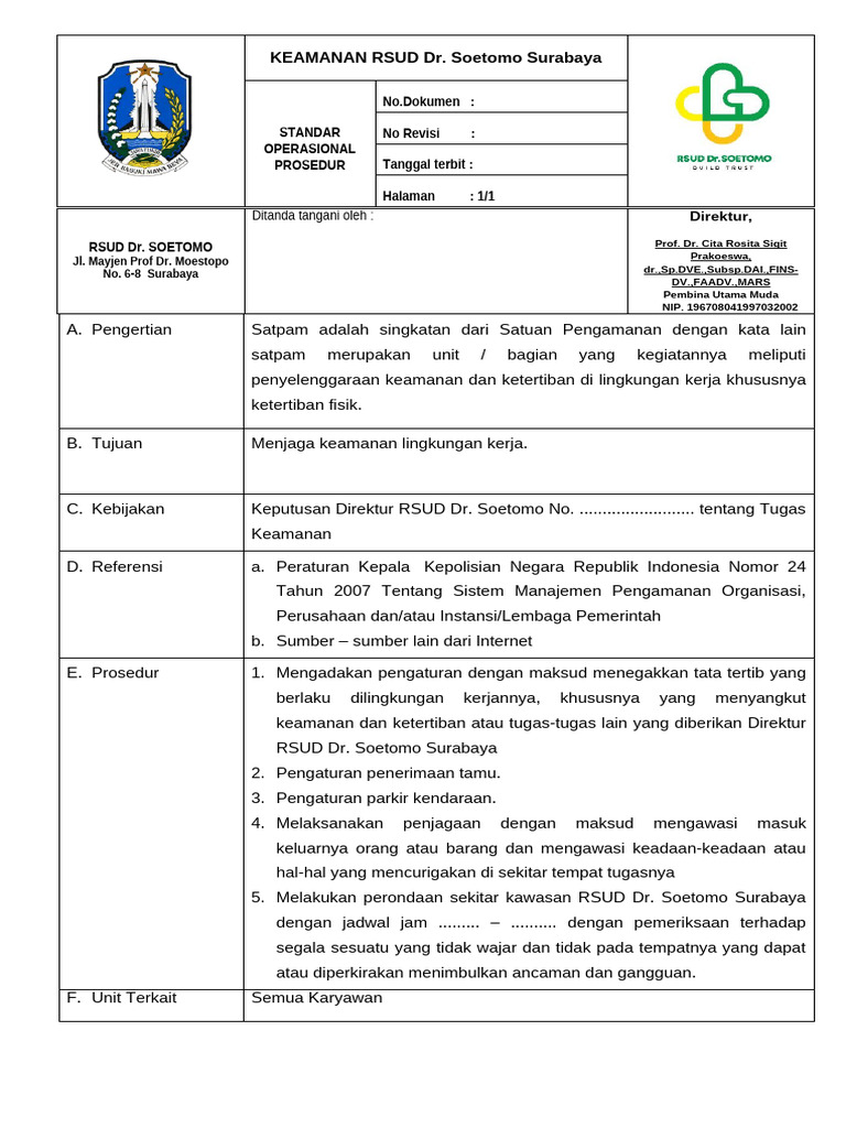 Sop-Keamanan - Ketut Juli 2025 | PDF