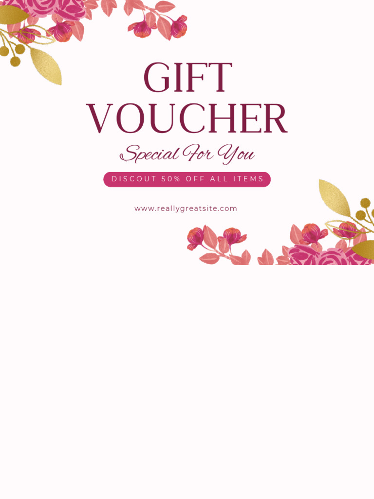 Pink Watercolor Gift Voucher A4 Landscape - 20250801 - 100011 - 0000 | PDF