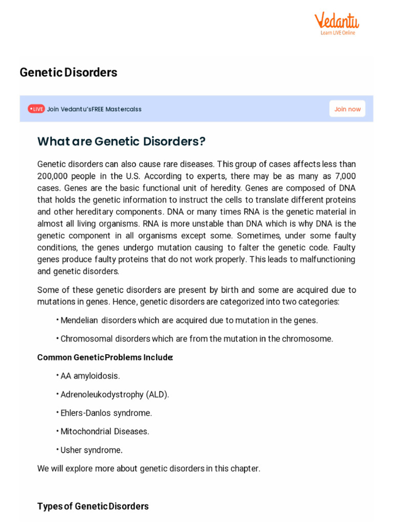 Genetic Disorders | PDF