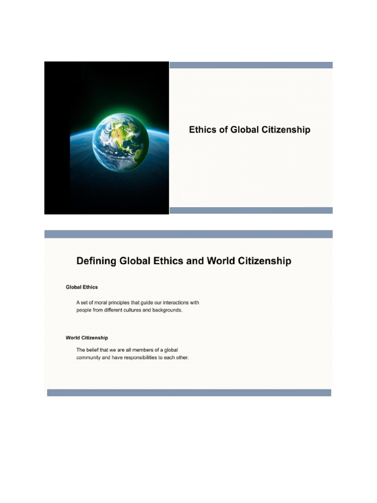 Ethics of Global Citizenship | PDF