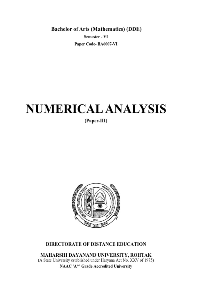 0001 484-6-123438NumericalAnalysisBA6007VIPaperIII | PDF | Numerical Analysis | Algorithms