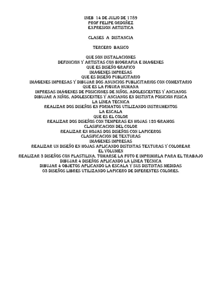 Temas A Distancia 3ro Basico | PDF