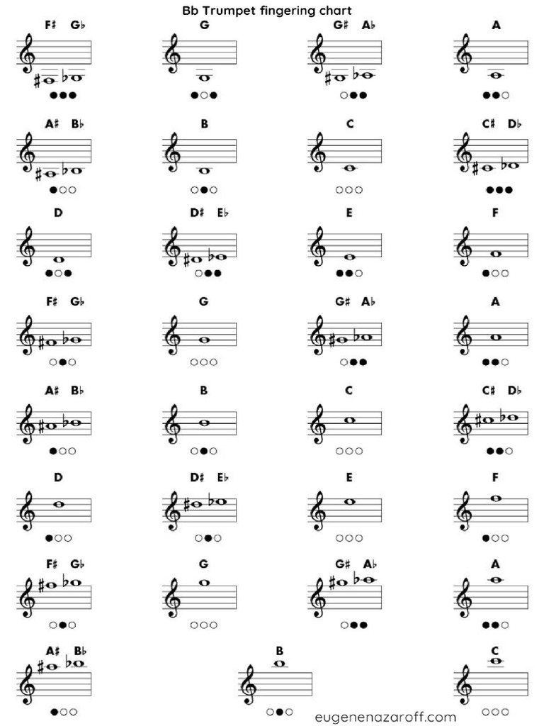 Trumpet Fingering Chart Vertical | PDF