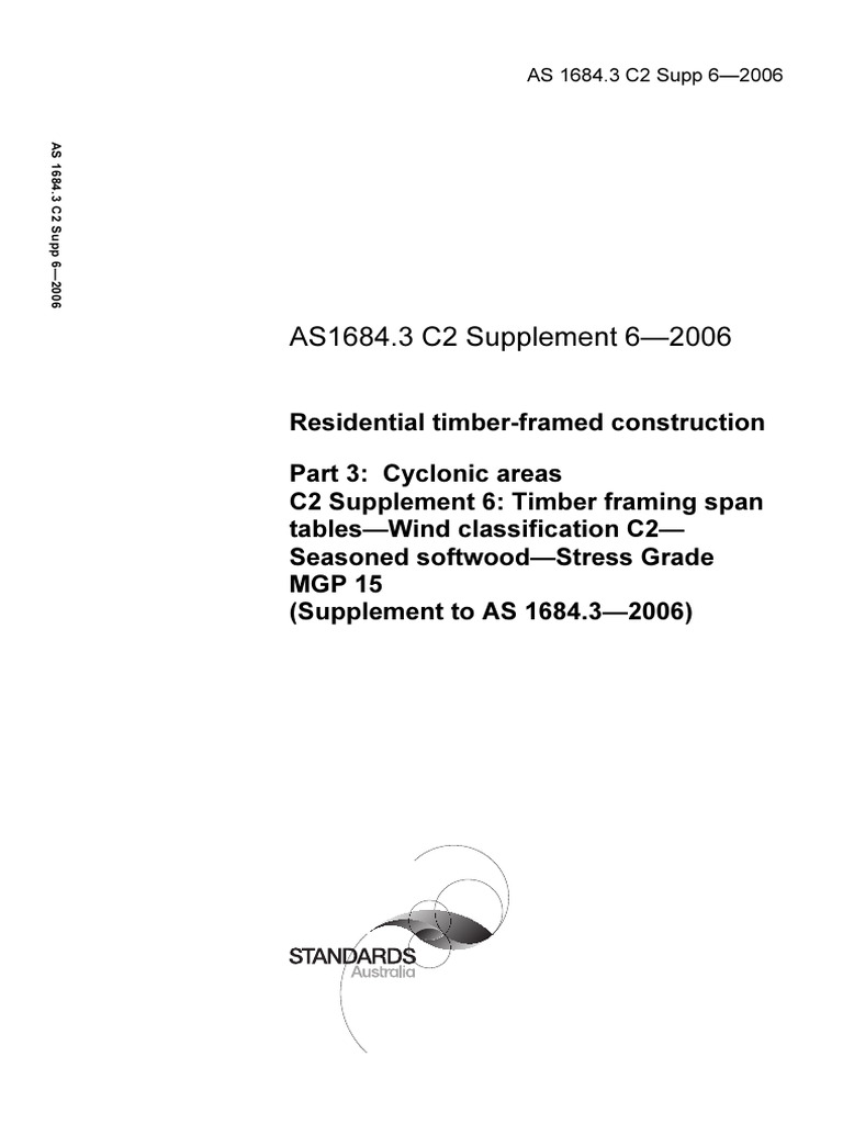 AS1684.3 C2 Supp6-2006 | PDF | Lumber | Framing (Construction)