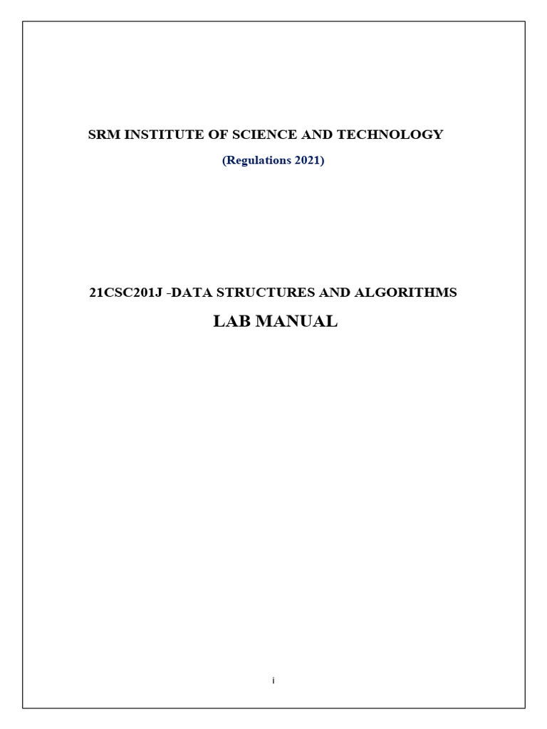 DSA Lab - Exercises & Practice Programs1-5 | PDF | Pointer (Computer Programming) | Computer Science