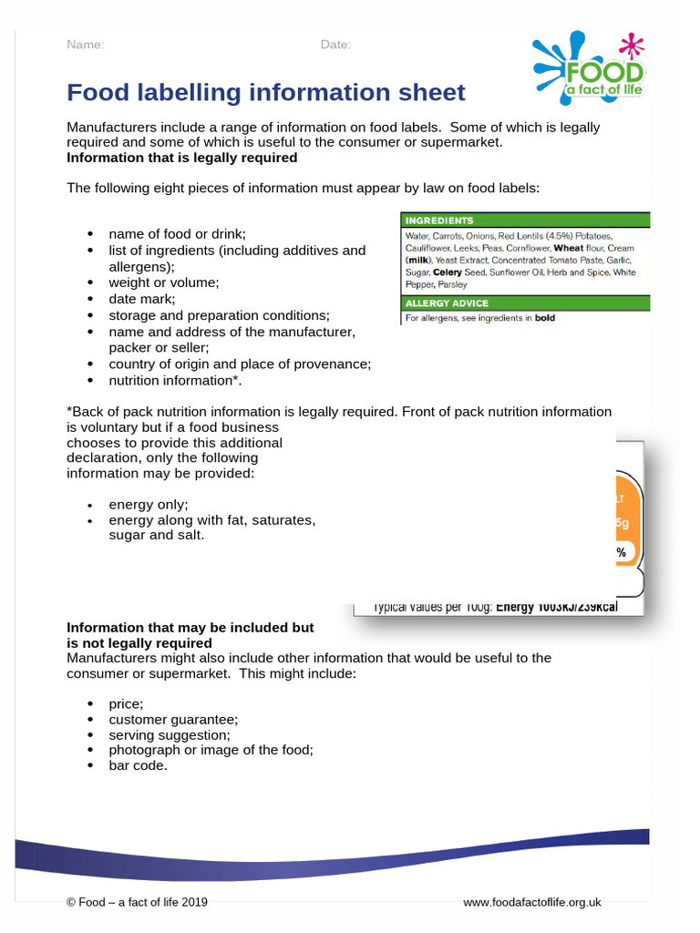 Essential Food Labeling Requirements | PDF