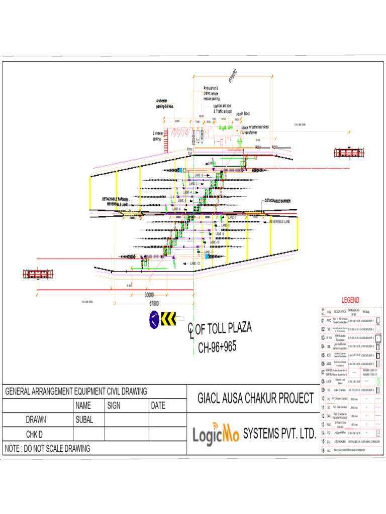 12 Lanes - Toll Plaza Layout and Buildings - DWG (2013dwg) - Model r05 ...